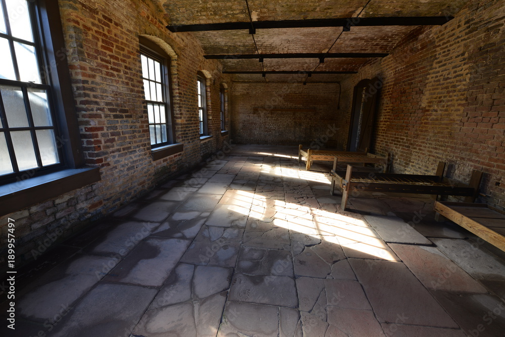 Accommodation at a Confederate fort during the American civil war ...