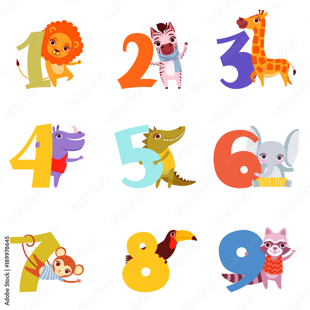Cartoon Animal Numbers