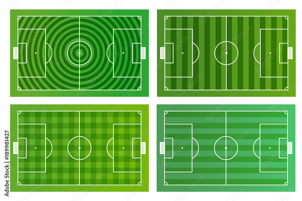 Different green football fields vector infographic template Stock ...