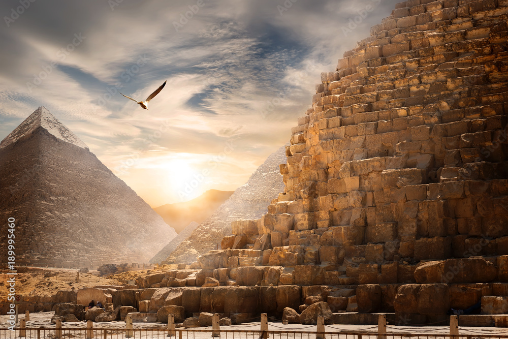 Egyptian pyramids landscape Stock Photo | Adobe Stock