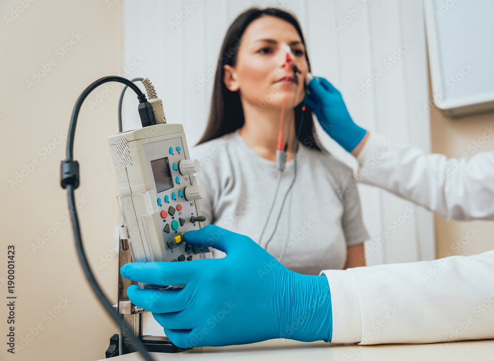 Patient nerves testing using electromyography. EMG Stock Photo | Adobe ...