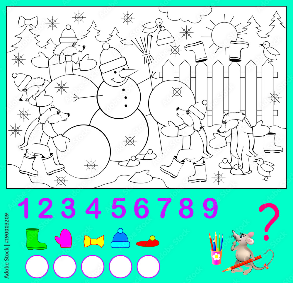 Logic exercise for children. How many objects you can find the in the ...