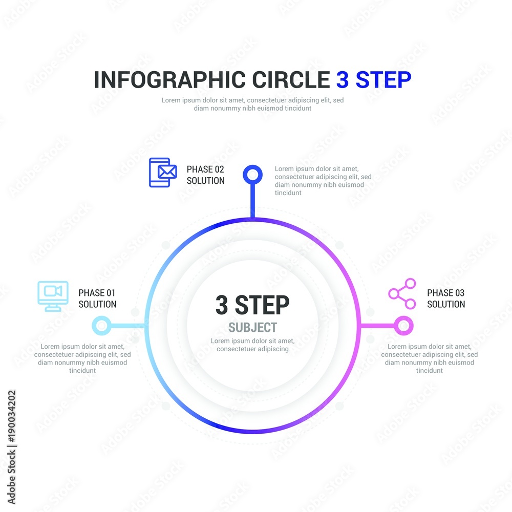 Circle 3 step Infographic Stock Photo | Adobe Stock