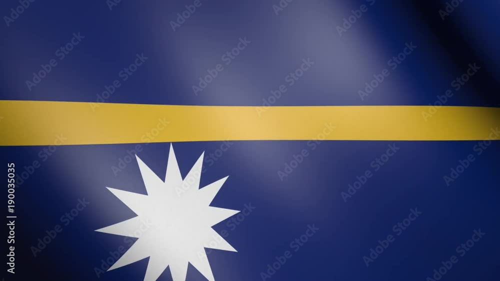 Flag of Nauru with fabric texture, seamless loop Stock Video | Adobe Stock