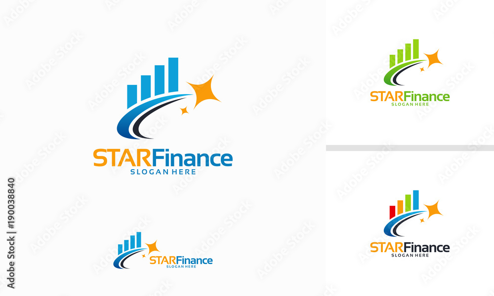Star Finance iconic logo designs concept vector, Shiny Stats logo ...