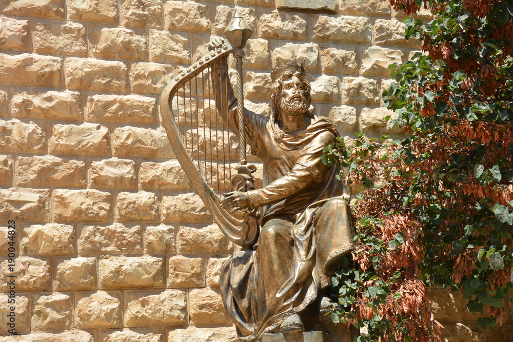 Statue of King David. David`s Tomb at Mount Zion, Jerusalem, Israel ...