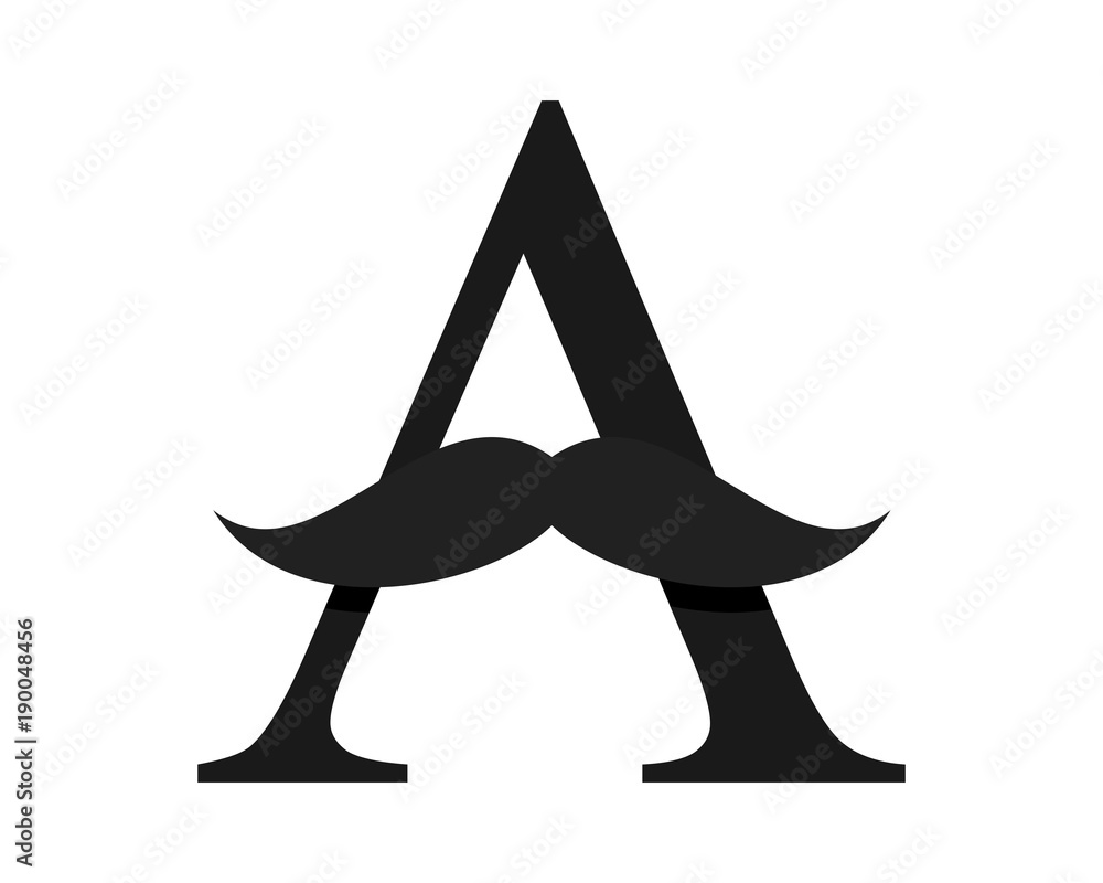 mustache alphabet A eye glasses optics image vector icon logo Stock ...