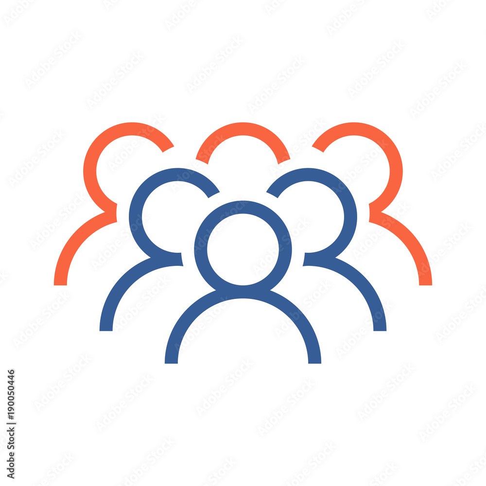 people icon in orange and blue Stock Vector | Adobe Stock