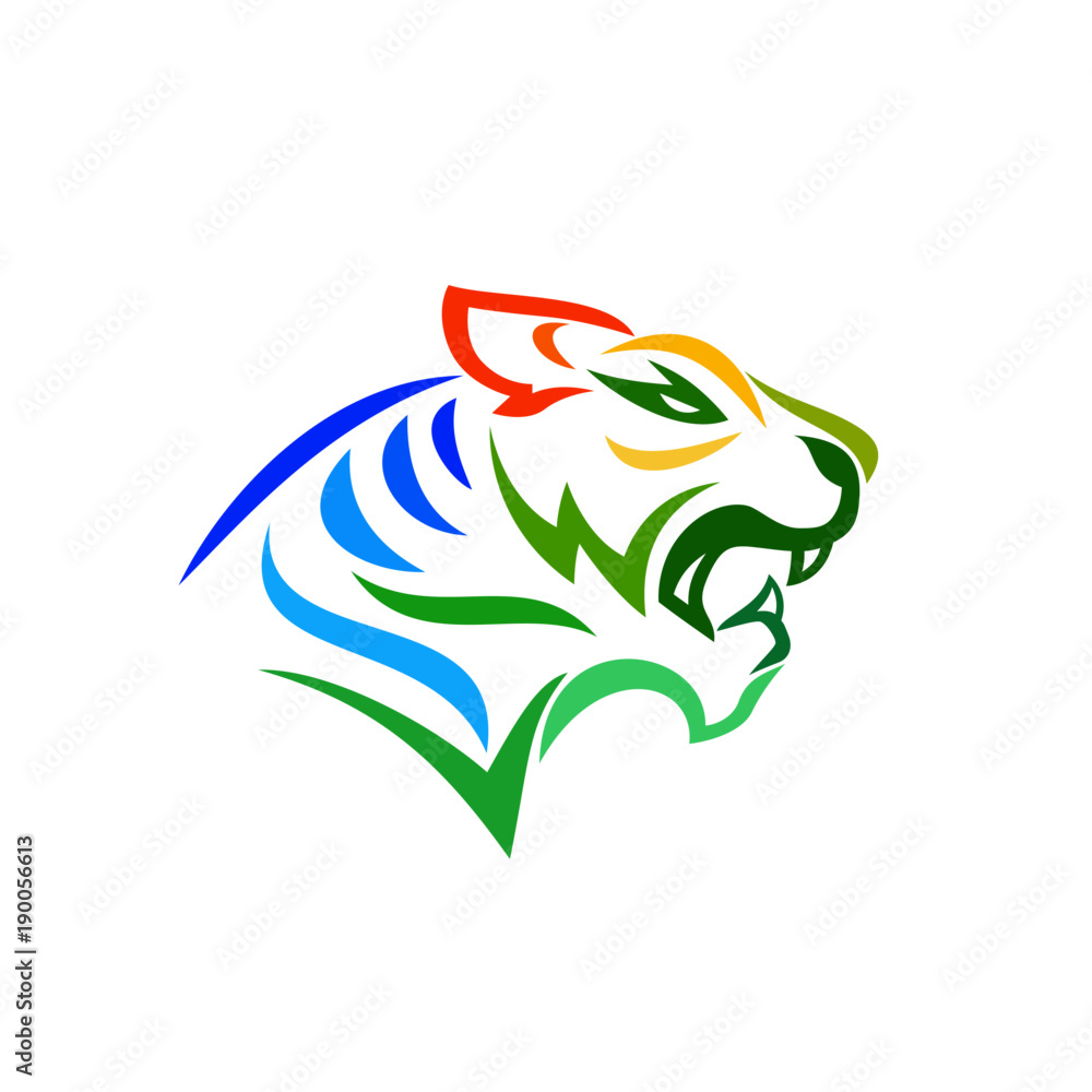 tigers logo design vector Stock Vector | Adobe Stock