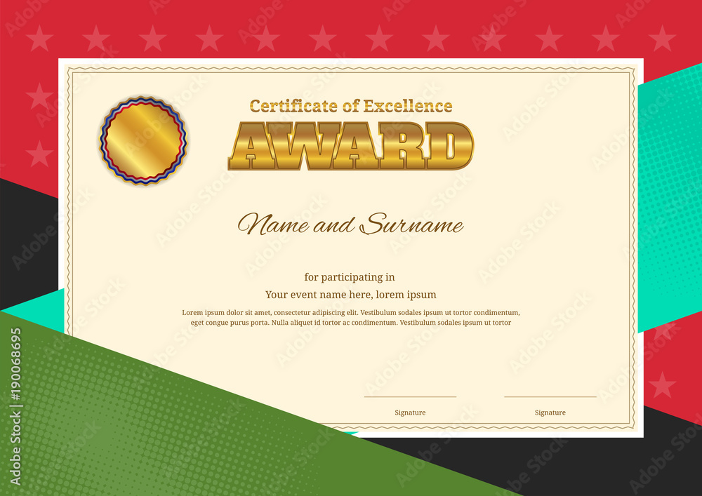 Award Certificate Template Border