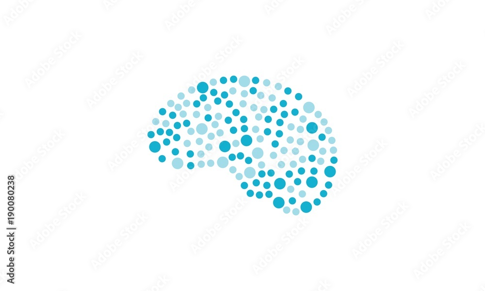 Brain Vector Web Logo. Smart App Dot Style Logotype. Connect Bubble ...
