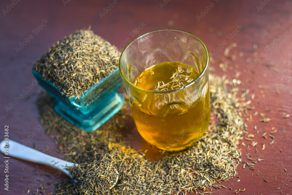 Black cumin seeds,shah jerra,Nigella sativa and its extracted water in ...