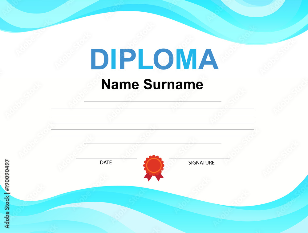 Kids Diploma certificate background design template Stock Vector ...