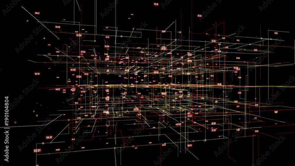 Big data visualization. HUD grid corners motion background. Analysis of ...