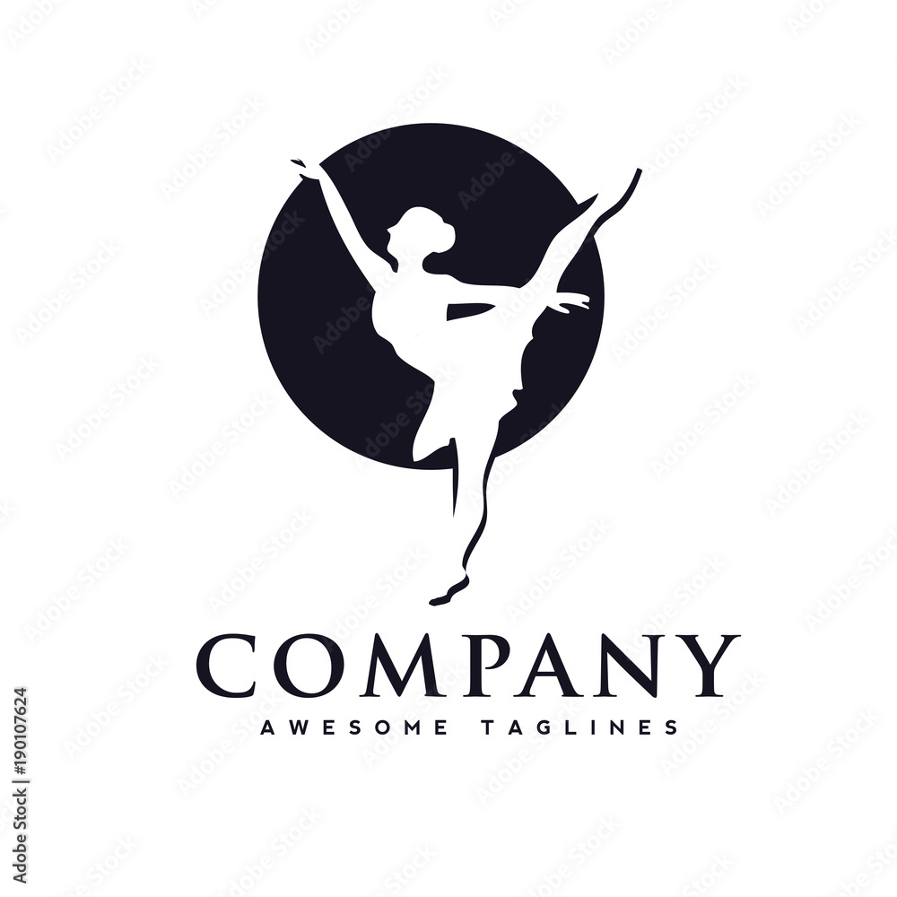 dance club logo,Ballerina in dance logo. Perfect for ballet school or ...