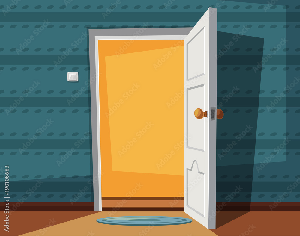 Unlocked Door Cartoon