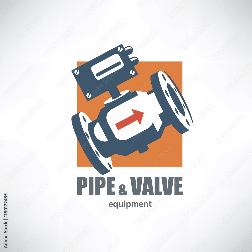 industrial valve stylized symbol, piping equipment shop logo template ...