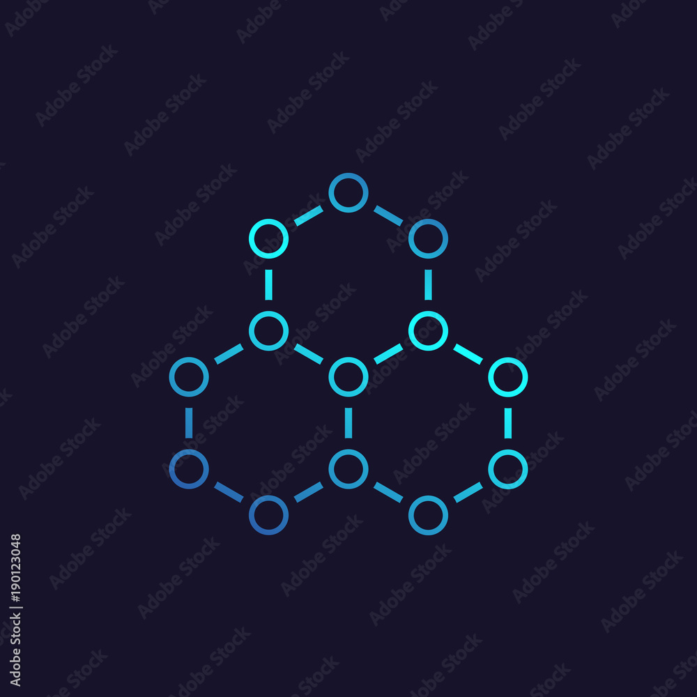 graphene, atomic carbon structure vector icon Stock Vector | Adobe Stock