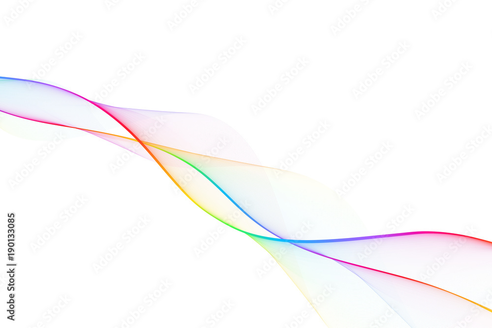 Nice colorful big wave from lines on isolated white backgorund Stock ...