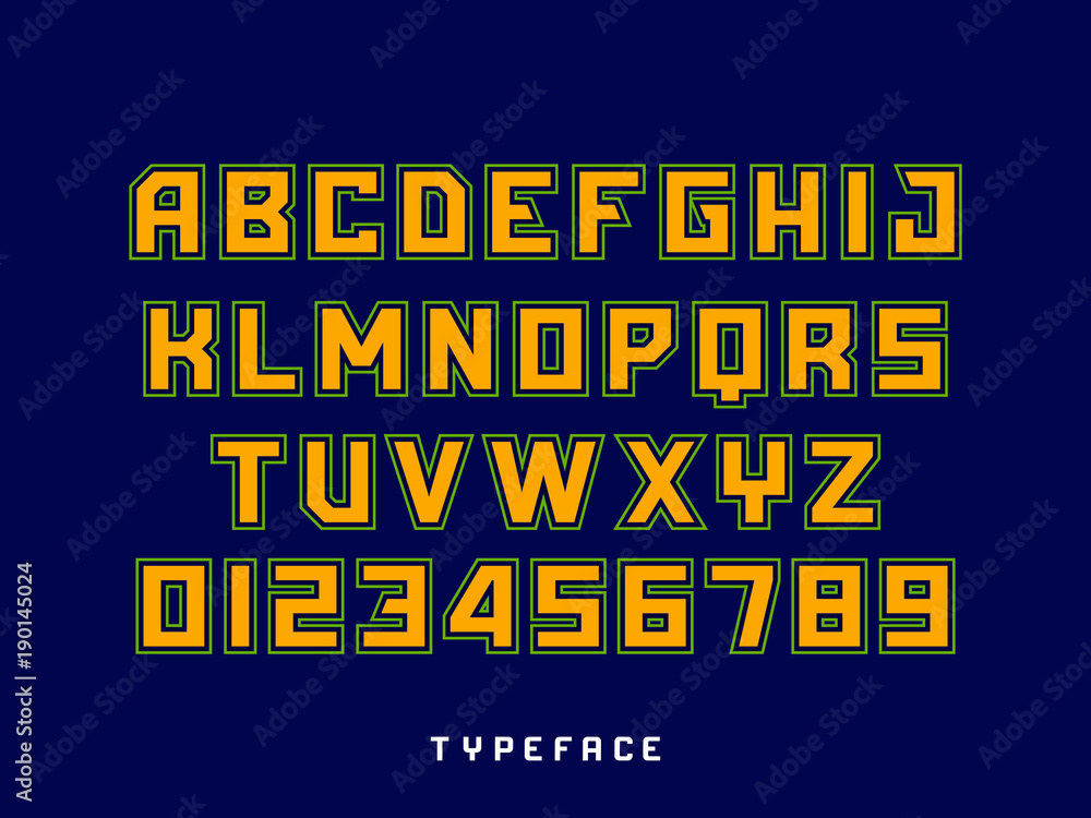 Photo & Art Print Sport font. Vector alphabet with latin letters and ...