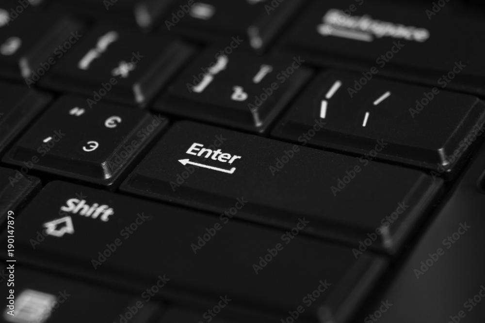 Black computer keyboard close up Stock Photo | Adobe Stock