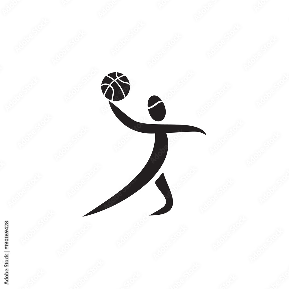 basketball player with a ball icon. Element of figures of sportsman ...