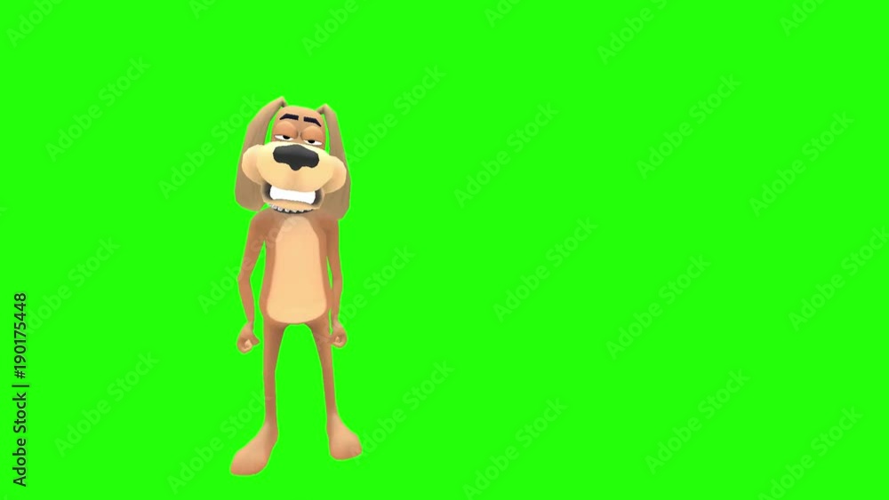 Angry animated dog hound canine pooch mutt cartoon character stands ...