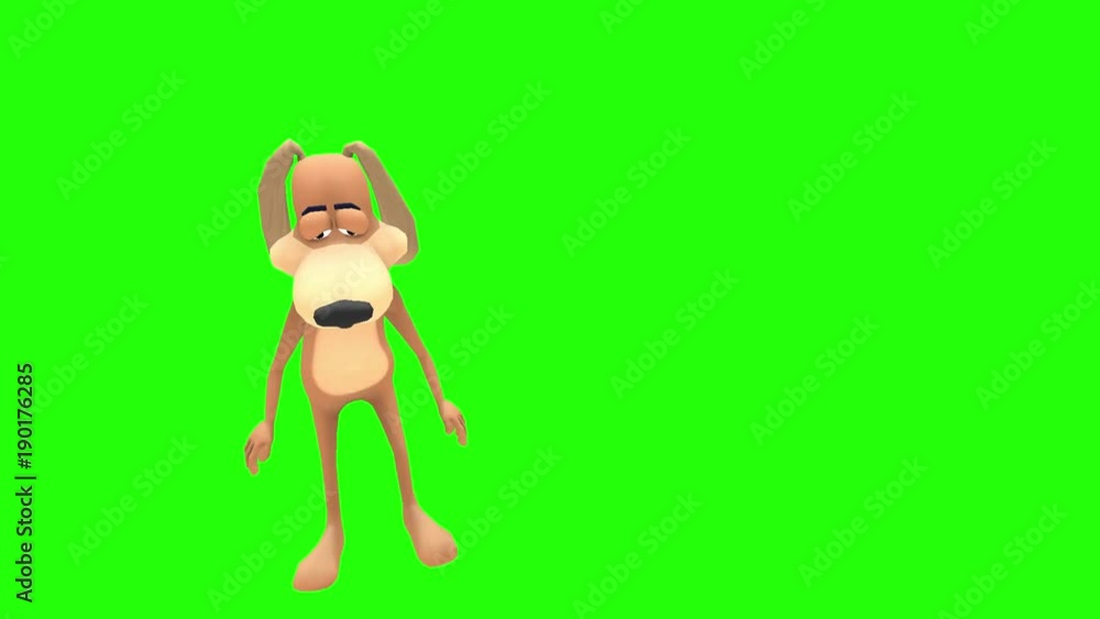 Sad depressed lonely animated cartoon dog hound canine pooch mutt ...