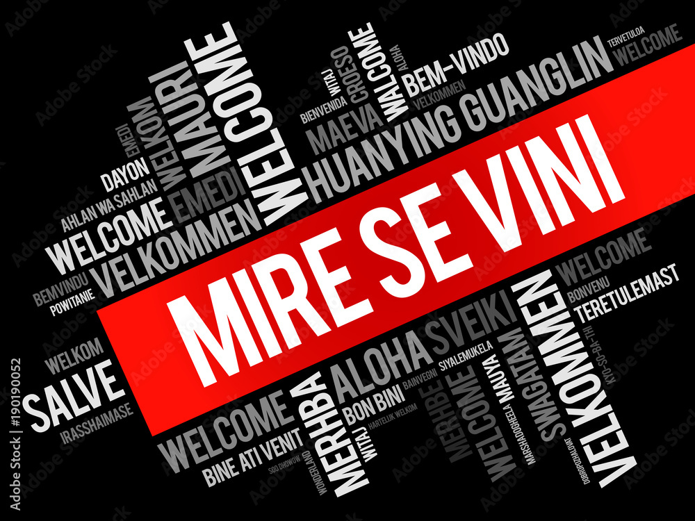Mire se vini (Welcome in Albanian) word cloud in different languages ...