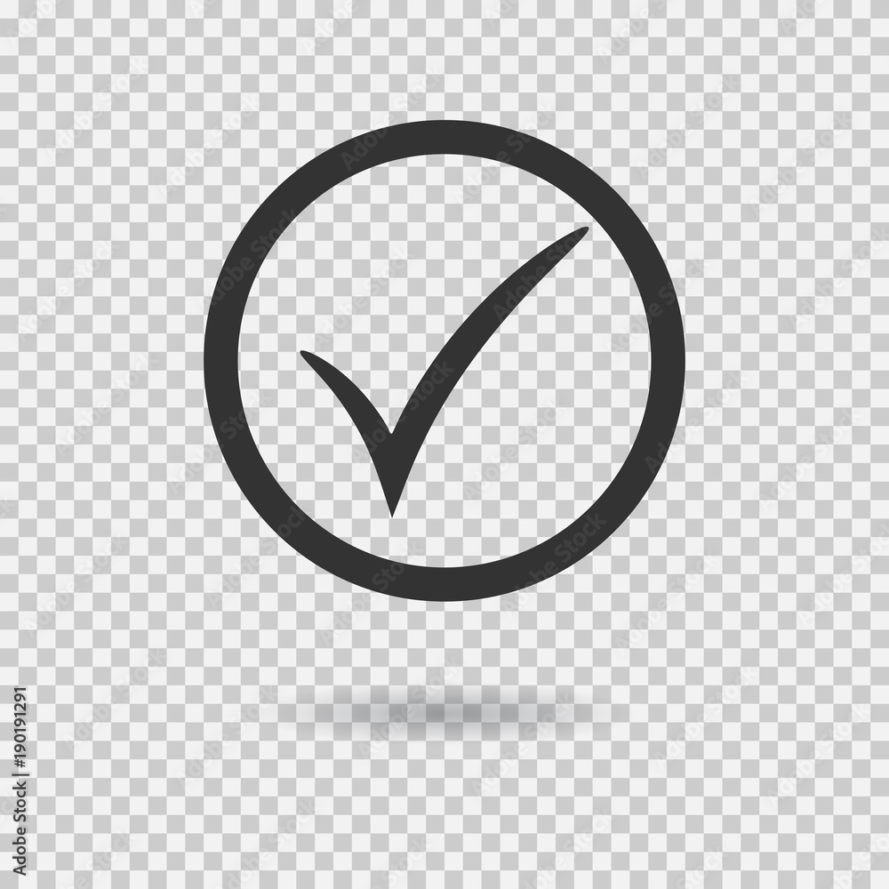 Vetor de Check mark icon. Vector checkmark button with circle. Tick ...