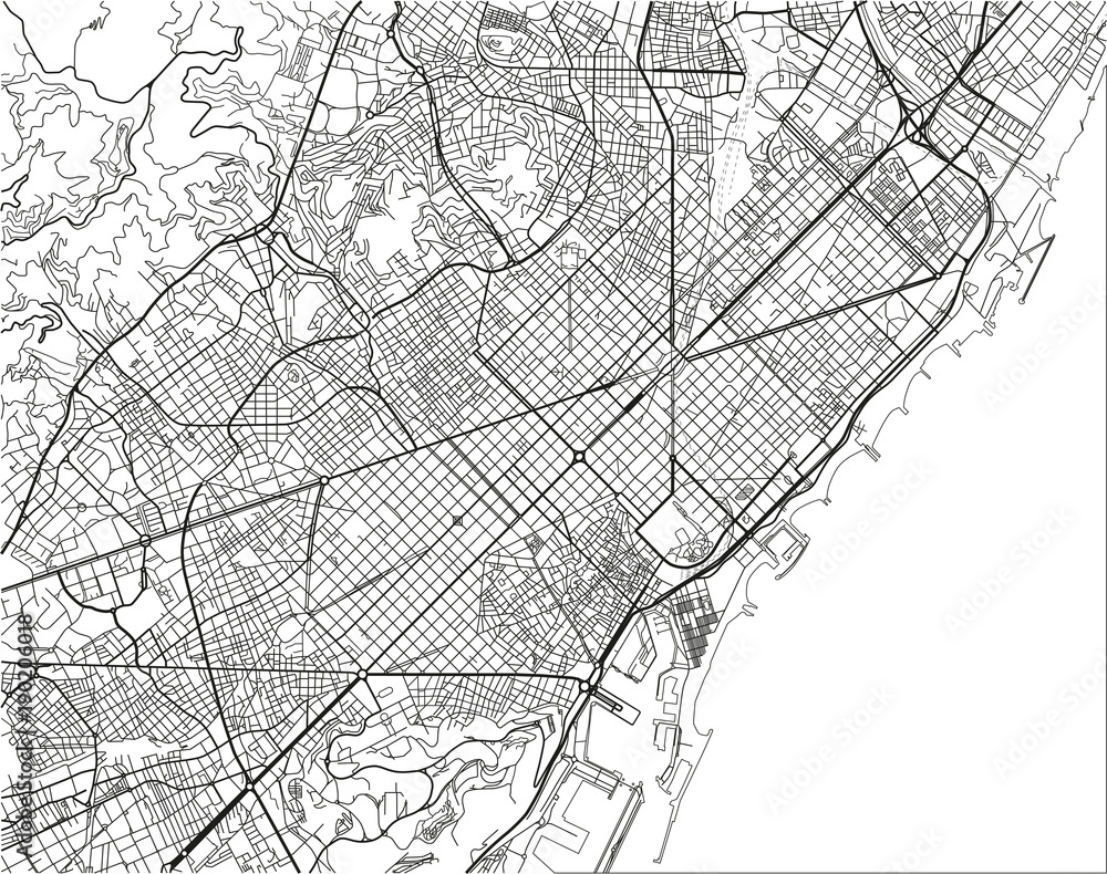 Barselona Map City Map Of Barcelona Royalty Free Vector Image