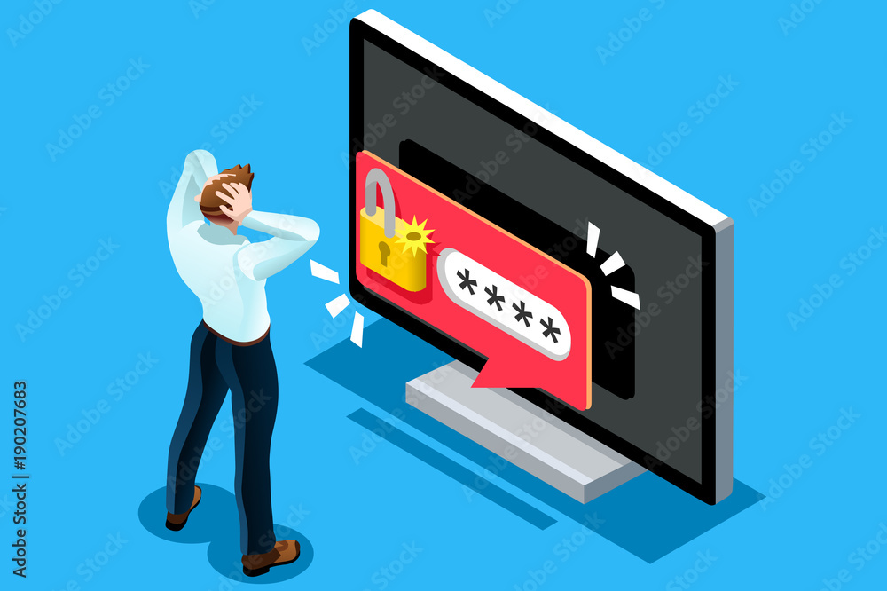 Password unlock vector illustration. Password safety symbol. Stock ...