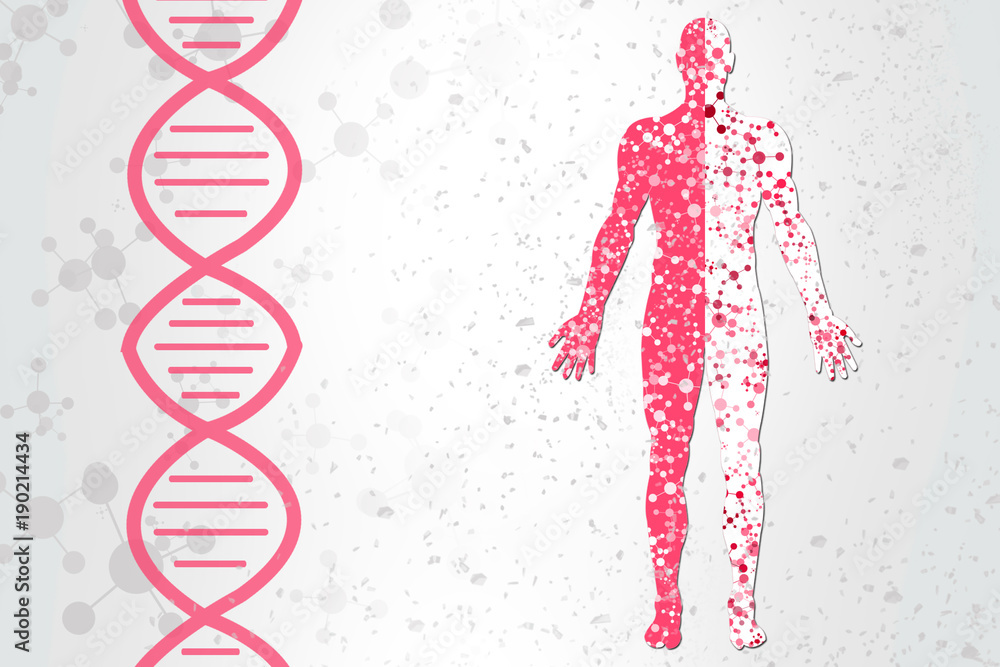 2d render of dna structure, abstract background Stock Illustration ...