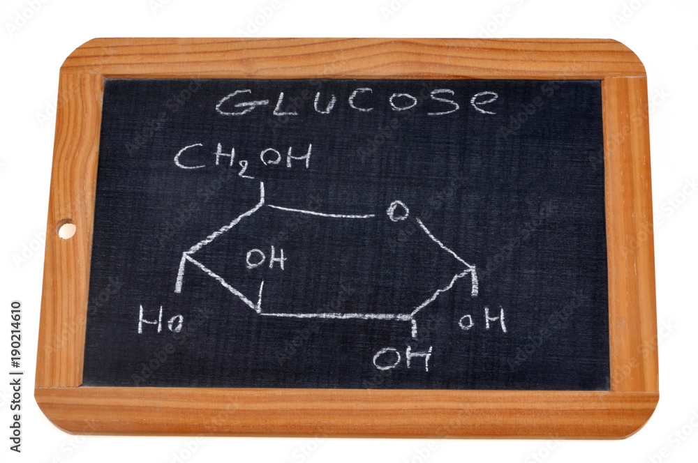 Formule chimique du glucose écrite sur une ardoise Stock Photo | Adobe ...