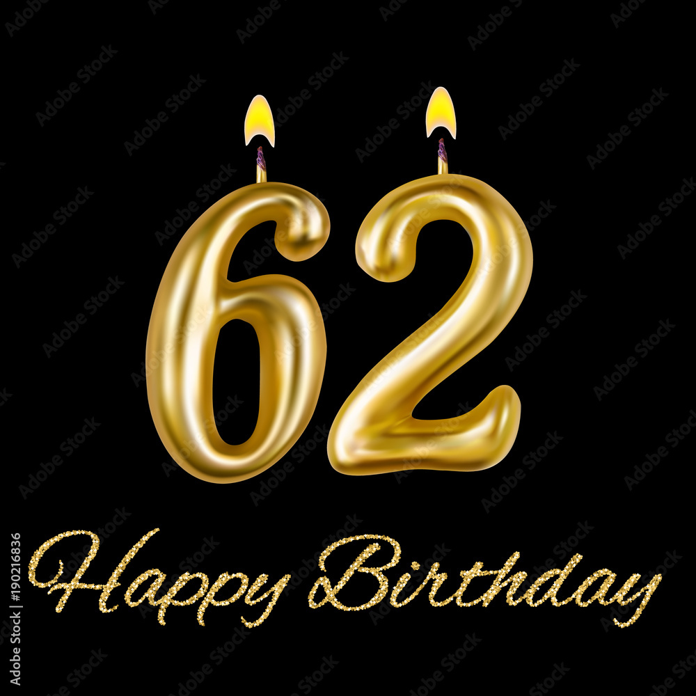 Happy birthday, sixty two year. For decoration party, celebrations ...