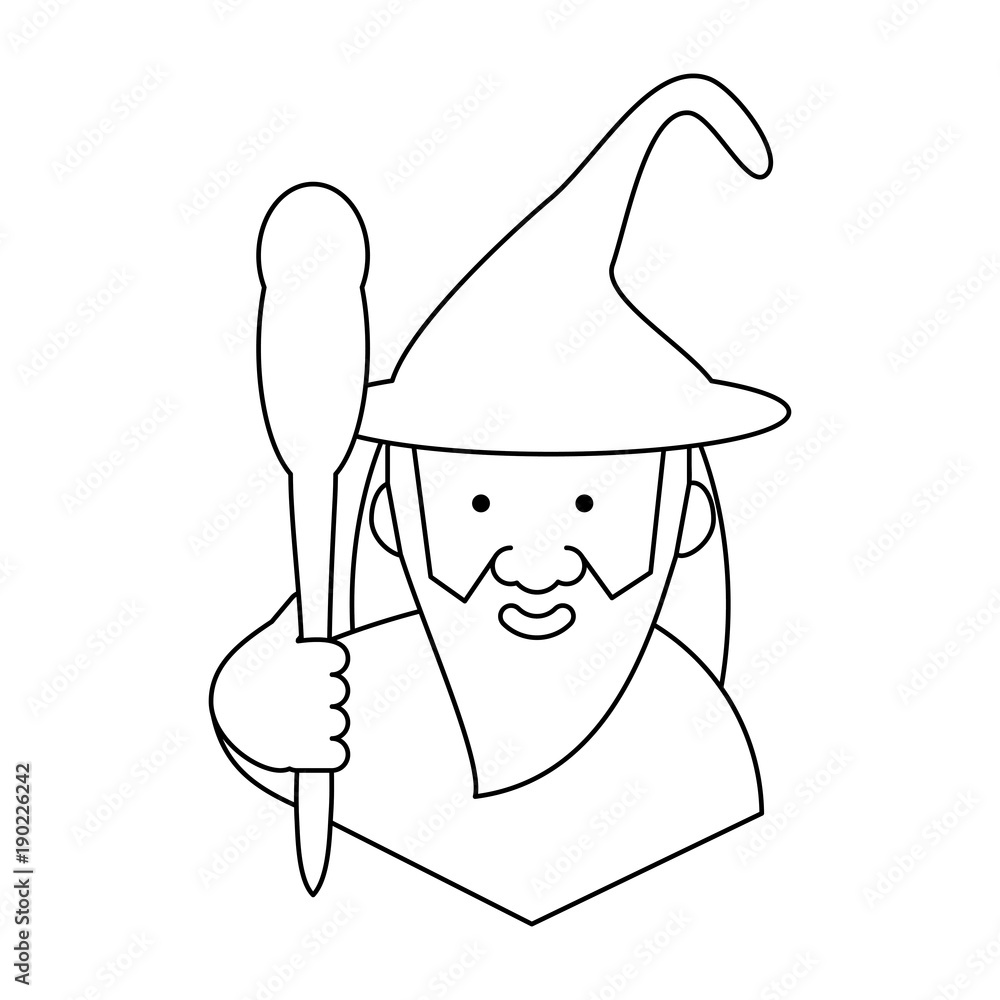 cartoon wizard icon Stock Vector | Adobe Stock