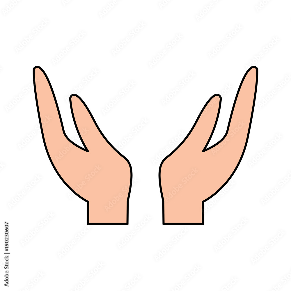 two hands support charity gesture icon vector illustration Stock Vector ...