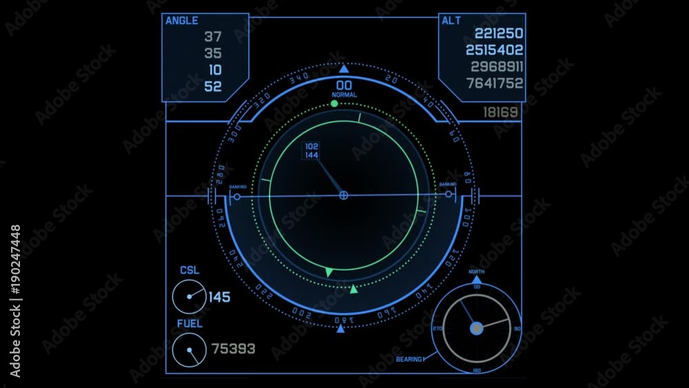 4k Radar GPS signal tech screen display,future science sci-fi data ...