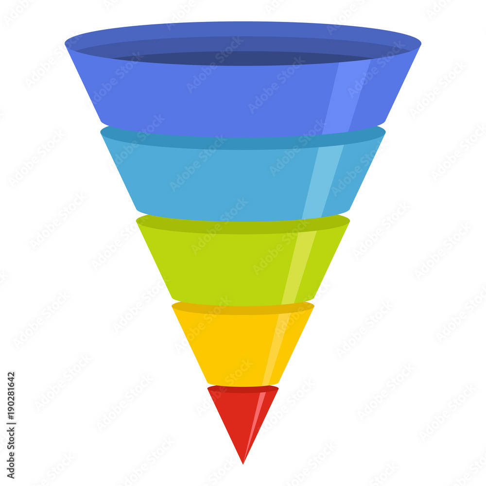 Marketing funnel icon. Flat illustration of marketing funnel vector ...