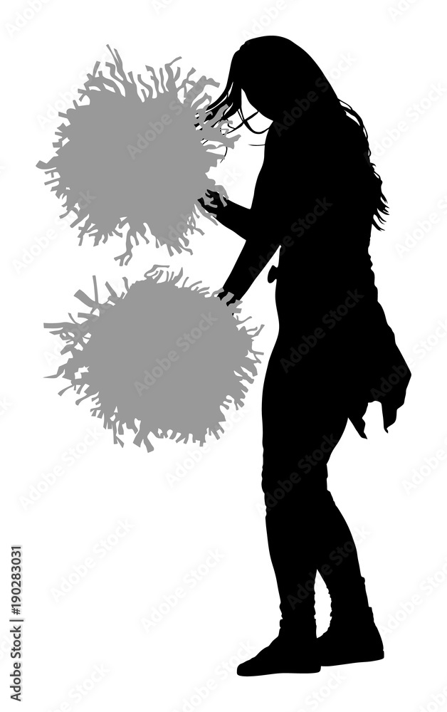 Vetor de Cheerleader dancer figure vector silhouette illustration ...