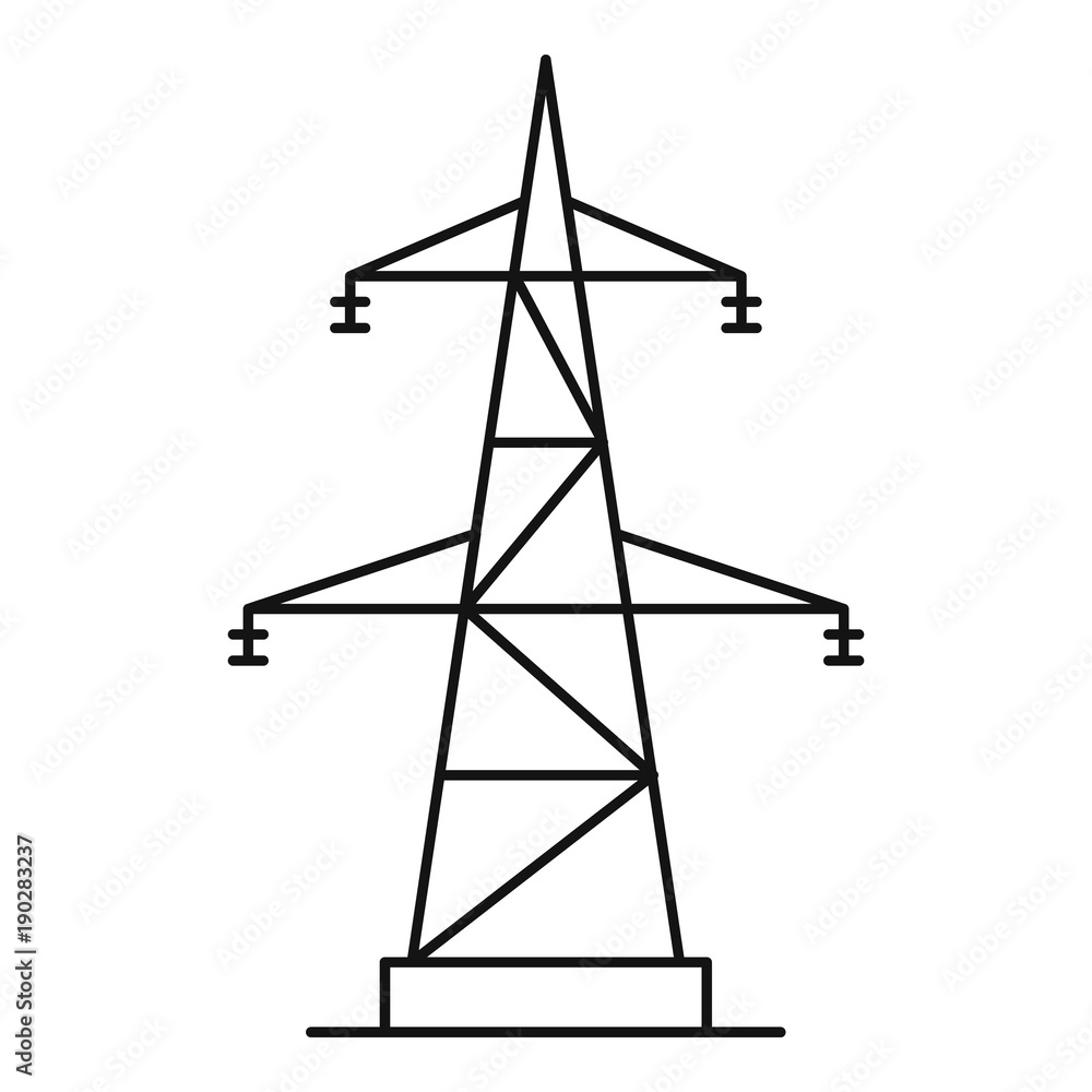 Electrical power station icon. Outline illustration of electrical power ...