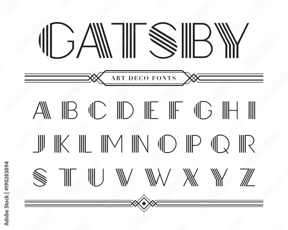 Vector of Gatsby font and alphabet, Letter set. Stock Vector | Adobe Stock