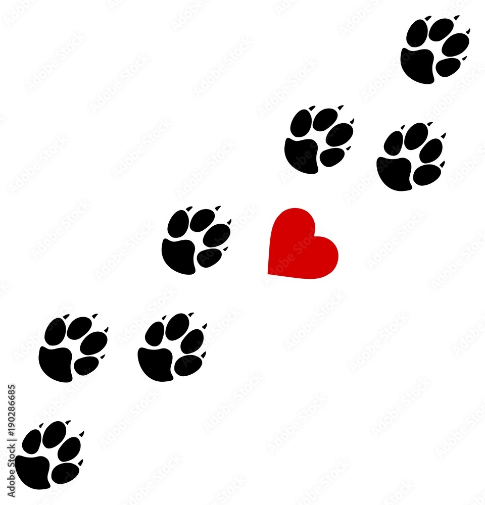 Silhouette Pfote Stock Vector | Adobe Stock