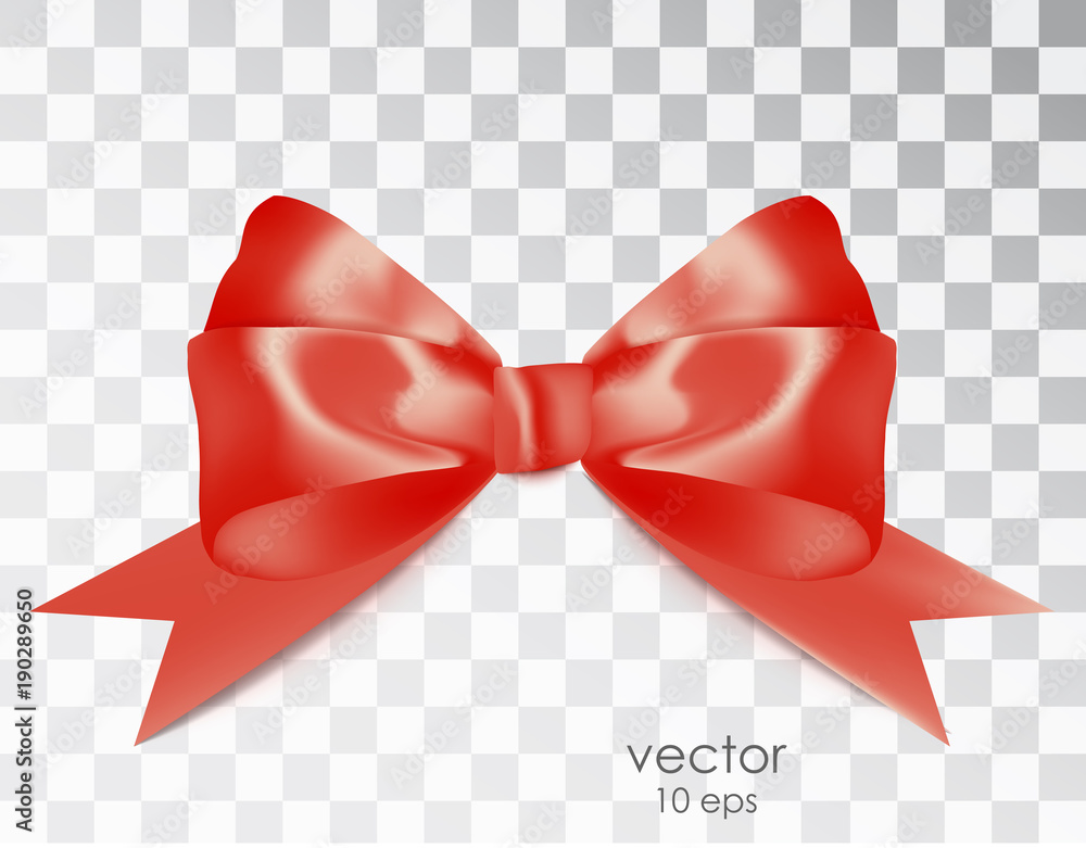Realistic bow of ribbon isolated on a transparent background. Realistic ...
