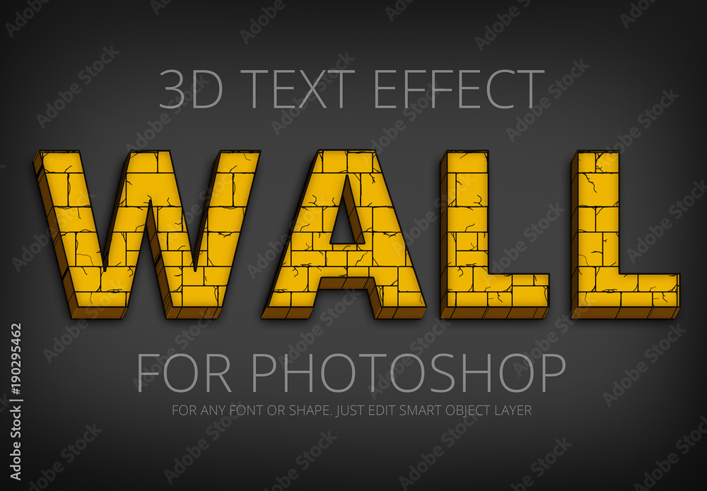 Yellow Brick Wall Text Effect 1 Stock Template | Adobe Stock