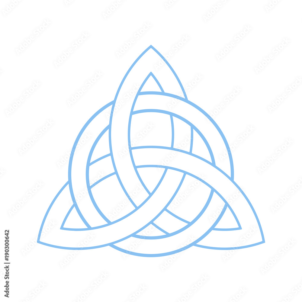 Triquetra, Trinity or Celtic knot isolated vector symbol. Trinity cross ...