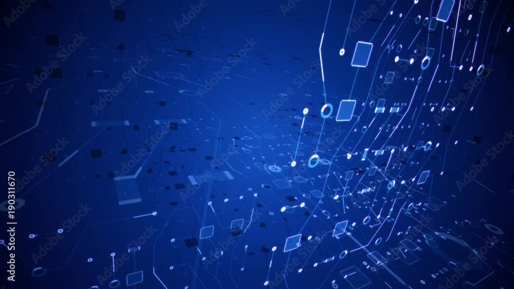 Blue Technology Circuit Background Loop Stock Video | Adobe Stock