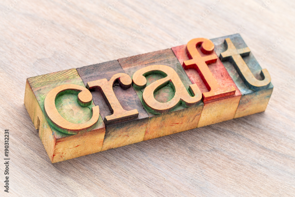craft word abstract in wood type Stock Photo | Adobe Stock