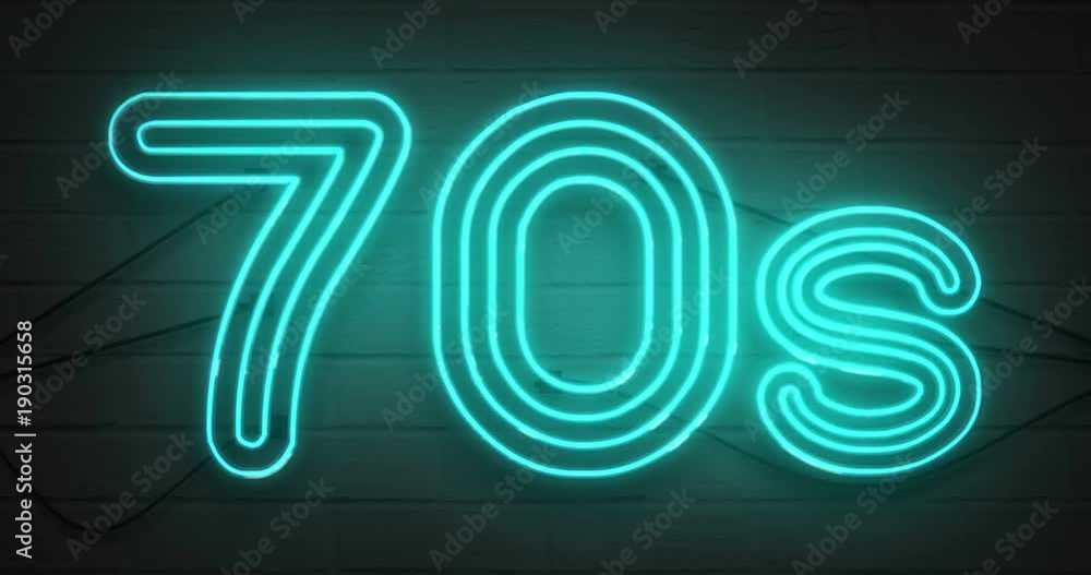 Vidéo Stock disco dance 70s neon sign lights logo text glowing ...