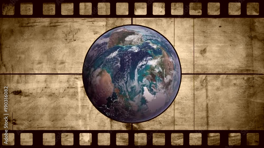 Animation of old negative film with plant earth from cosmos animation ...